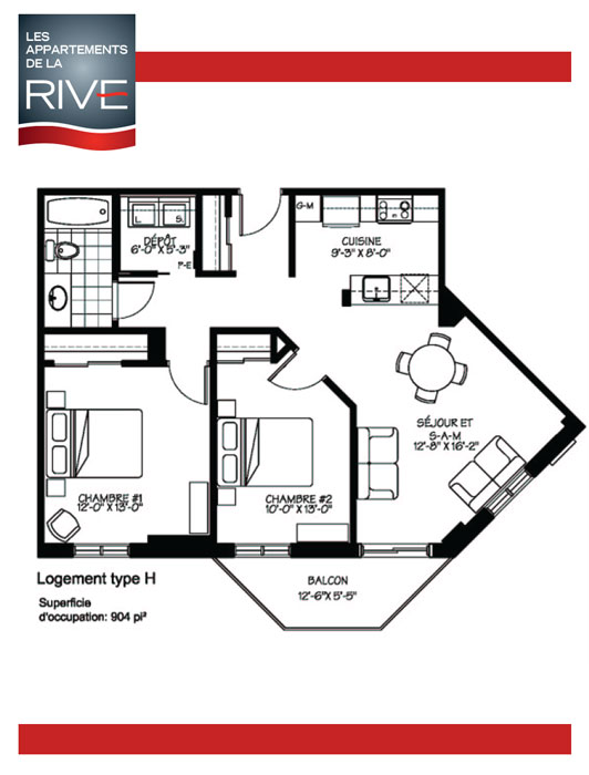Plans des appartements – Résidence de la Rive