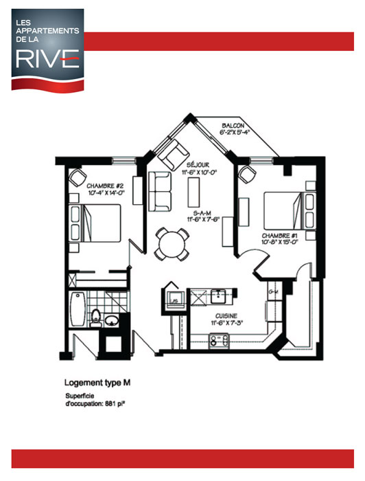 Plans des appartements – Résidence de la Rive