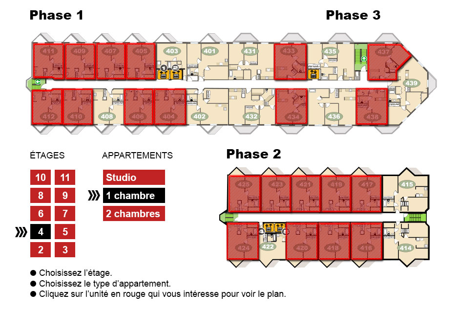 Plans des appartements – Résidence de la Rive