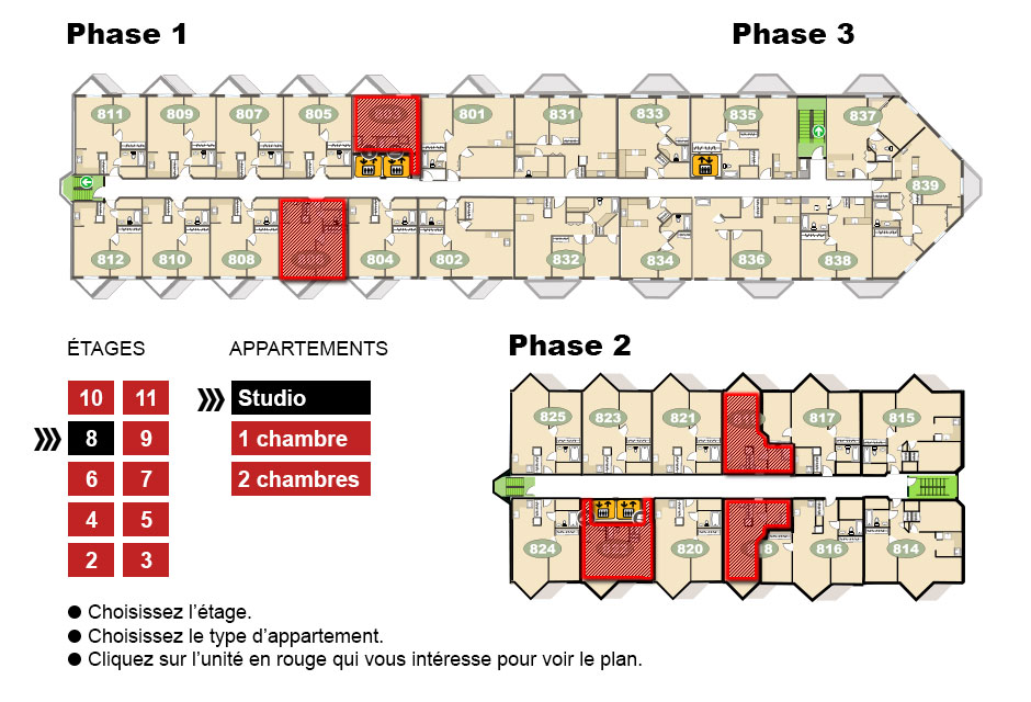 Plans des appartements – Résidence de la Rive